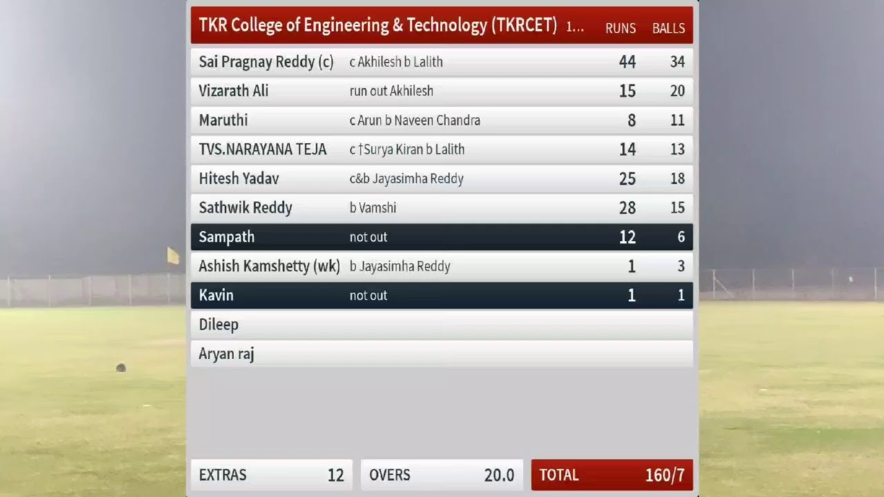 Live Cricket Match | TKR College of Engineering & Technology (TKRCET ...
