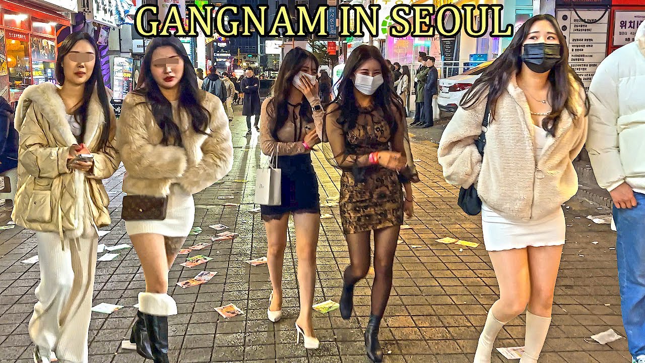 [4K] 토요일 밤에 강남은 미녀들이 많네요 😎😎😎There are a lot of beautiful women in ...
