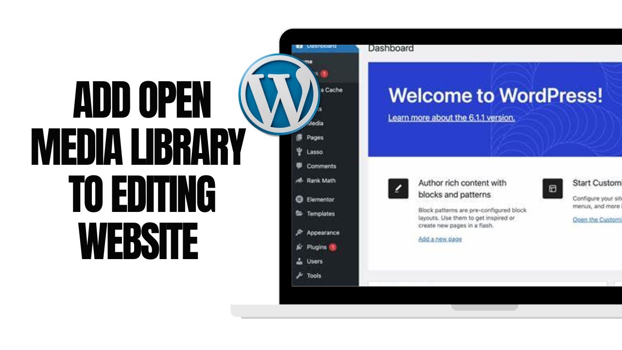 How To Add Open Media Library To Editing Website via WordPress - YouTube