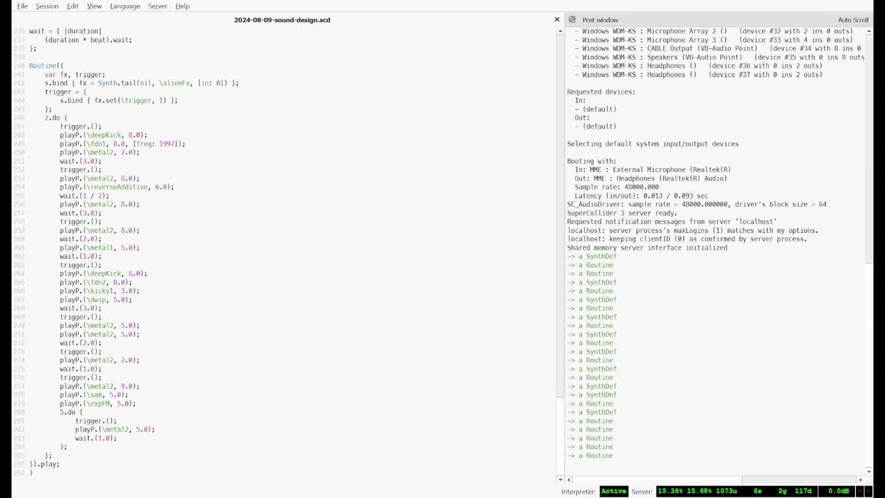 Sound design thing SuperCollider - YouTube