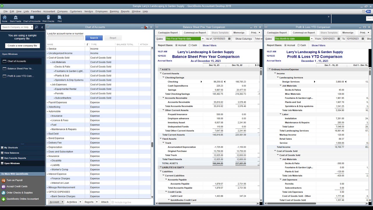 Ouickbooks Desktop Chart Of Accounts Overview Youtube