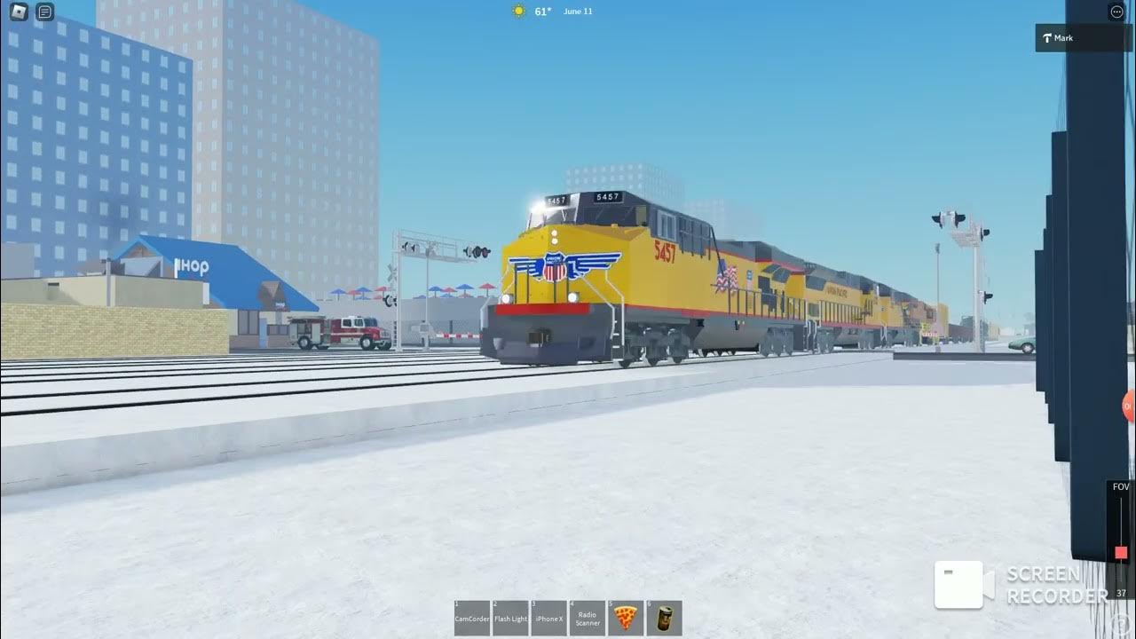 Union Pacific Manifest Train with SJVR 3545 special delivery in Original City Railfan in Roblox ...