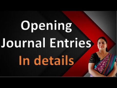 Opening Journal Entry and it's example | Practical Problems - Journal ...