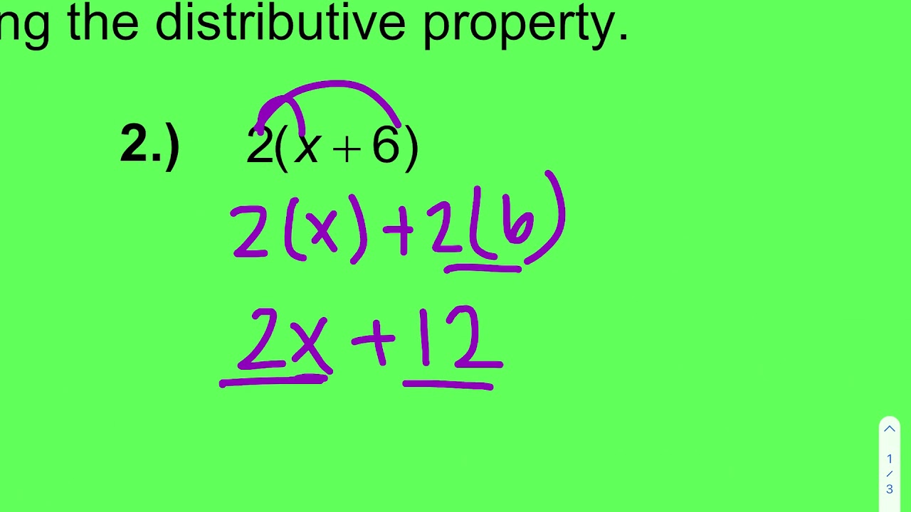 7th Grade Pre-Algebra - 3.3 The Distributive Property - YouTube