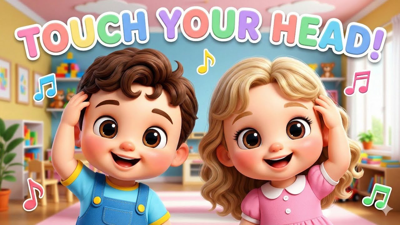 Touch Your Head Song 🤍 Fun Body Parts Song for Toddlers - YouTube