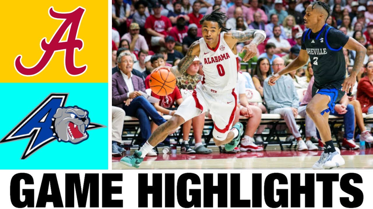 #2 Alabama vs UNC Asheville Highlights | NCAA Men's Basketball | 2024 ...
