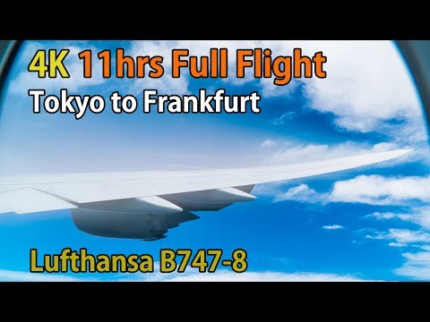 Full flight video, Tokyo (Haneda) to Frankfurt, LH717, B747-8, Lufthansa [4K]