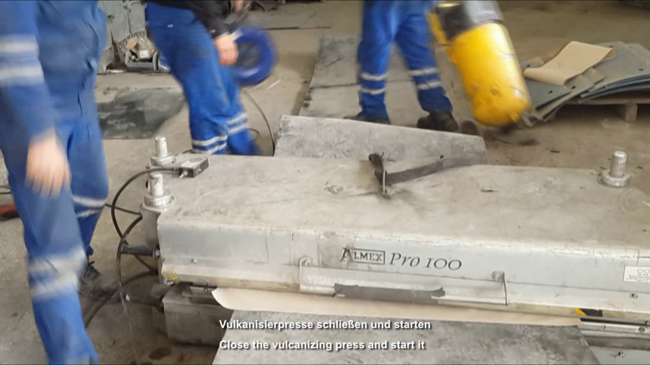 Heißvulkanisation mit einer Vulkanisierpresse mit Airbag und mit dem ...