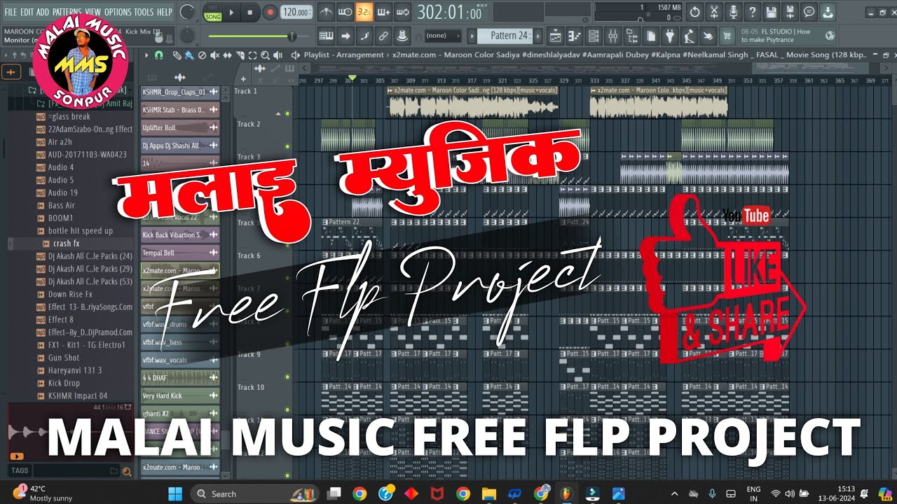 FREE MALAI MUSIC FREE FLP PROJECT #flpprojectbhojpuri #flp #fl studio ...