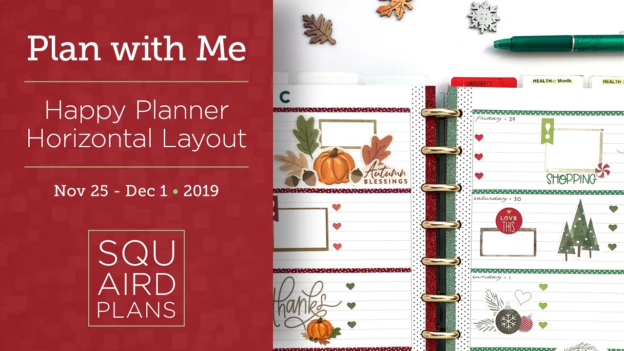 Holiday Split Spread :: Plan with Me :: Happy Planner Horizontal Layout ...