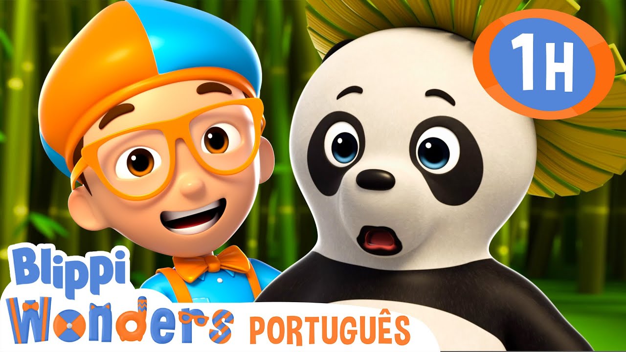 🐼 Blippi Encontra Pandas na Floresta! 🐼 | 1 HORA DO BLIPPI BRASIL ...