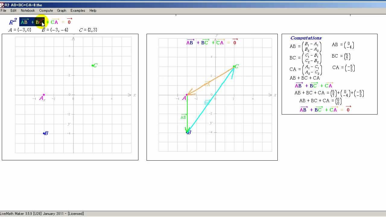 R2 vector sum AB+BC+CA=0 - YouTube