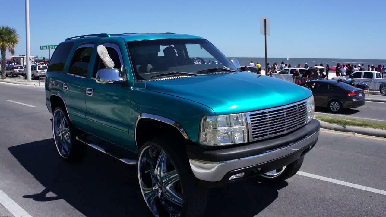 Biloxi Black Beach Weekend 2K17 Teal Chevy Tahoe on 32" Diablo Wheels ...