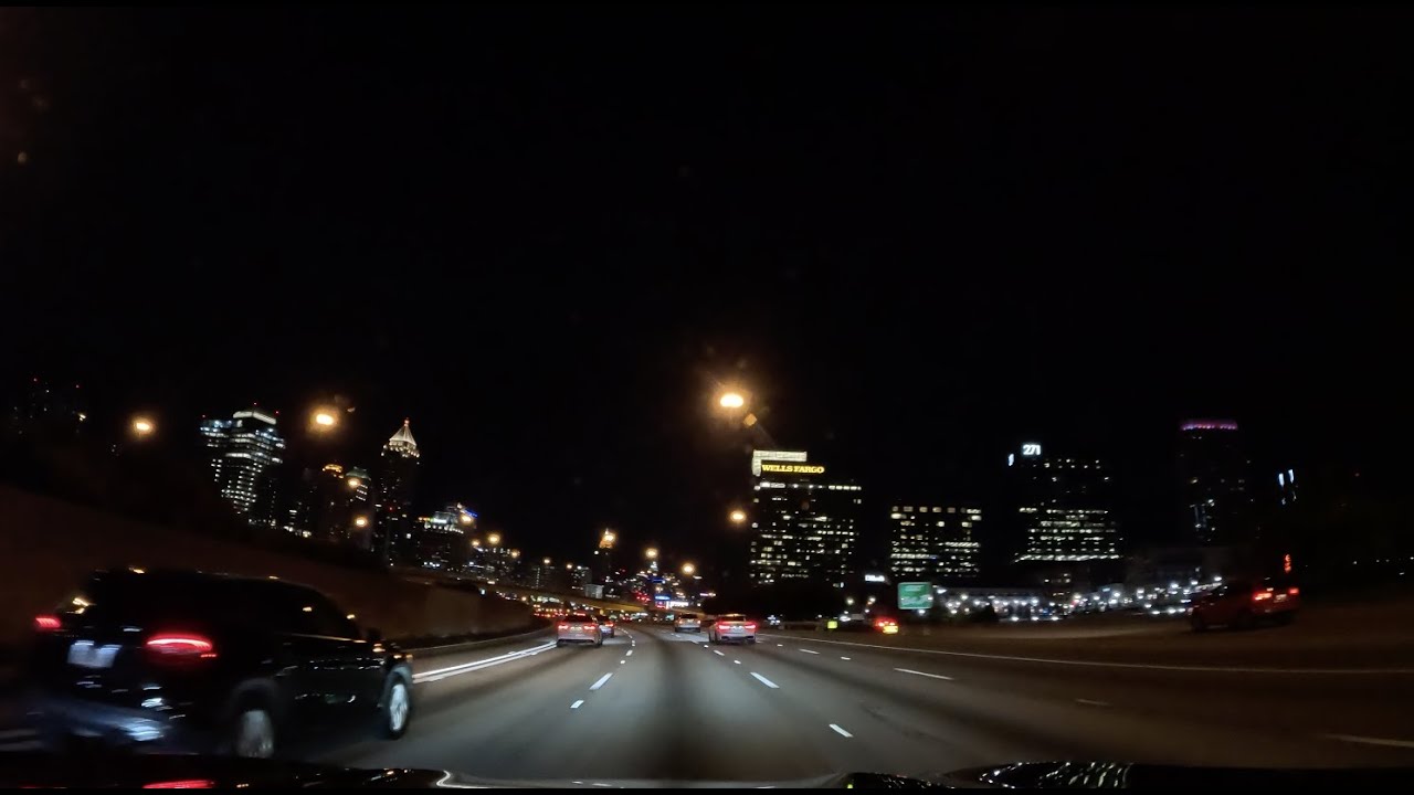 ASMR Highway Driving 4K | Drive to Atlanta Airport at Night | I-85 S ...