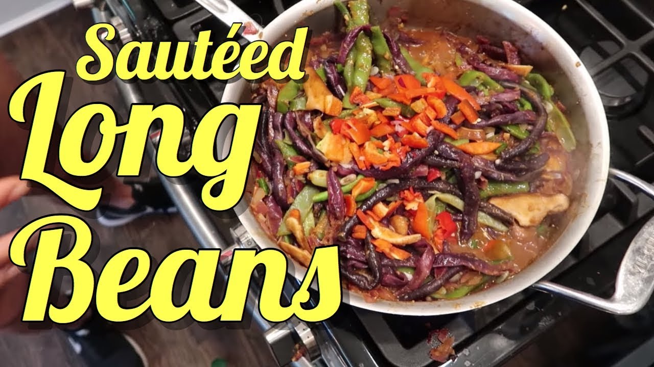Easy Vegetable Recipe - Long Beans Sauteed with Onions, Peppers ...