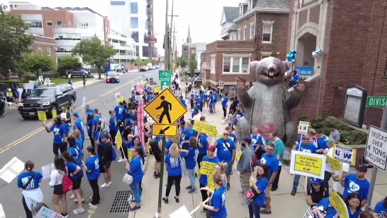 Nearly 2,000 nurses strike at Robert Wood Johnson University Hospital ...