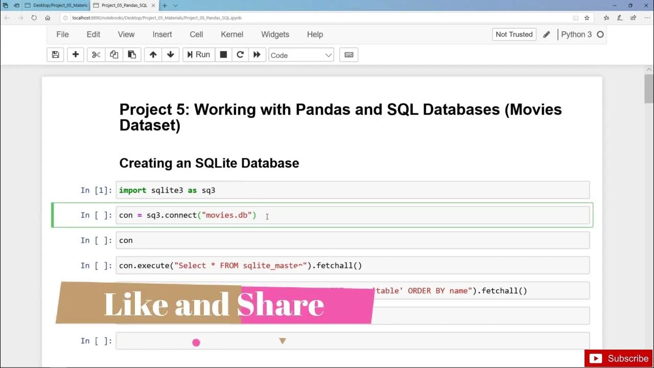 How to Create an SQLite Database Python Data Science Project || #anaconda #jupyterlab #python ...