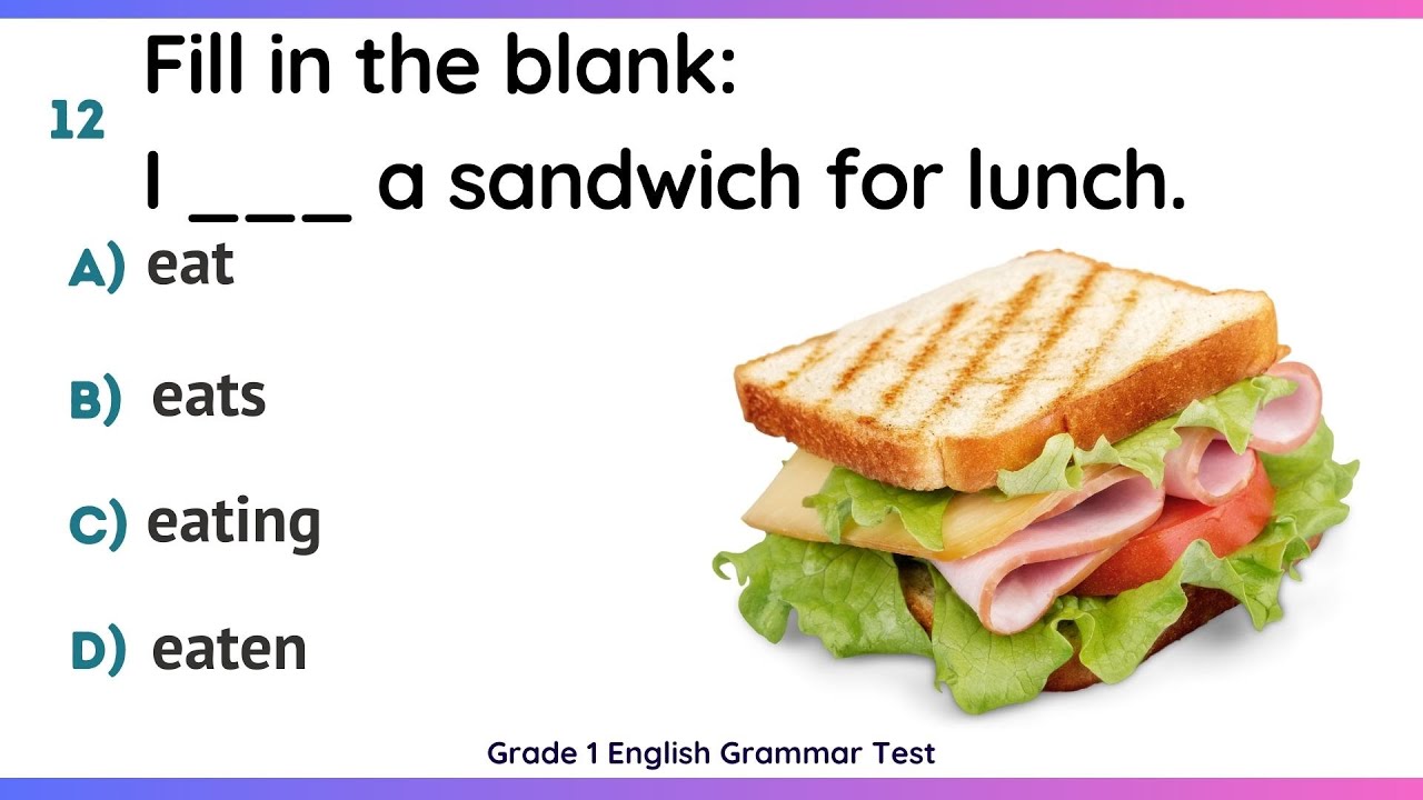 Only 1% Can Get Full Marks! | Grade 1 English Grammar Test | 20 MCQs ...