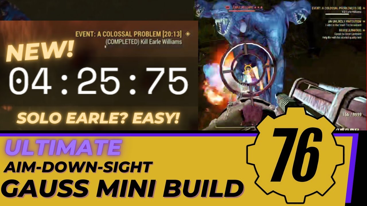 Ultimate Aim down sight Gauss Mini Build | Solo Earle Easy! | Fallout76 ...