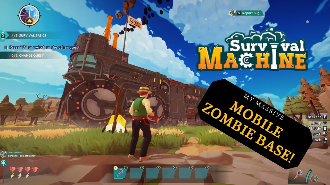 Survival Crafting On A Mobile Zombie Base? | Survival Machine - EP 1 ...