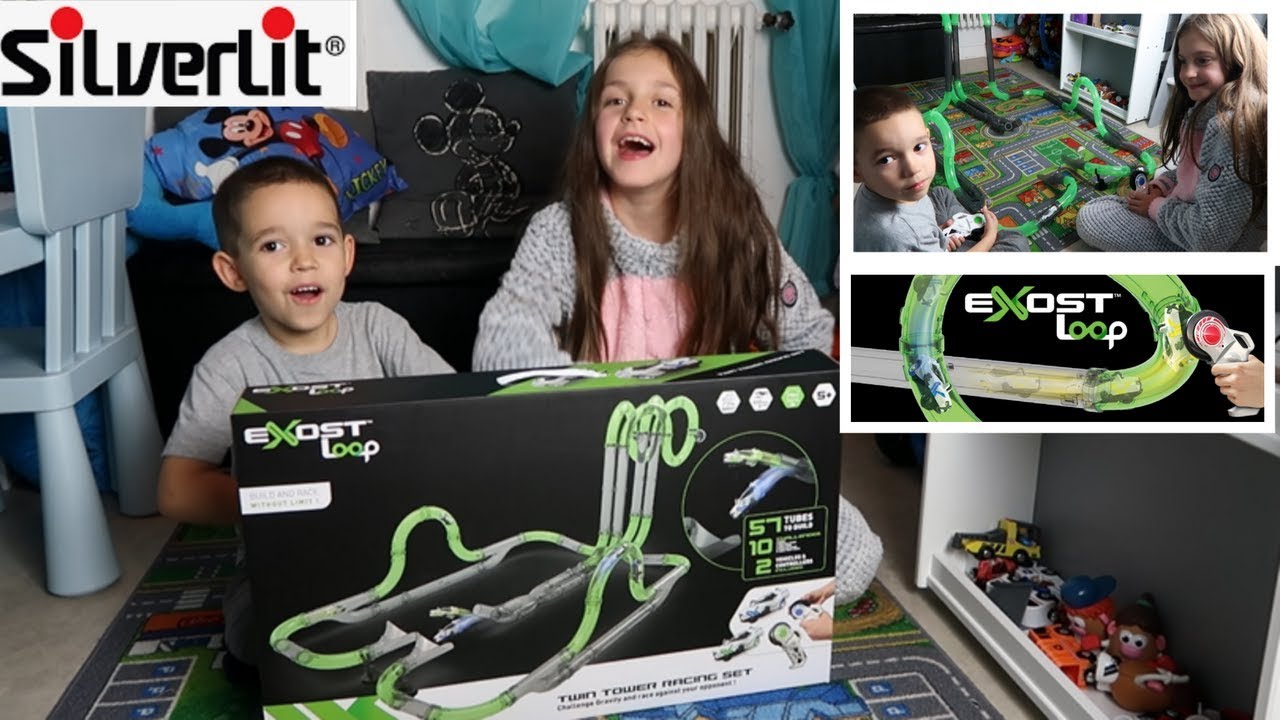 TROP FUN CE CIRCUIT avec des loopings - EXOST LOOP - Silverlit - YouTube