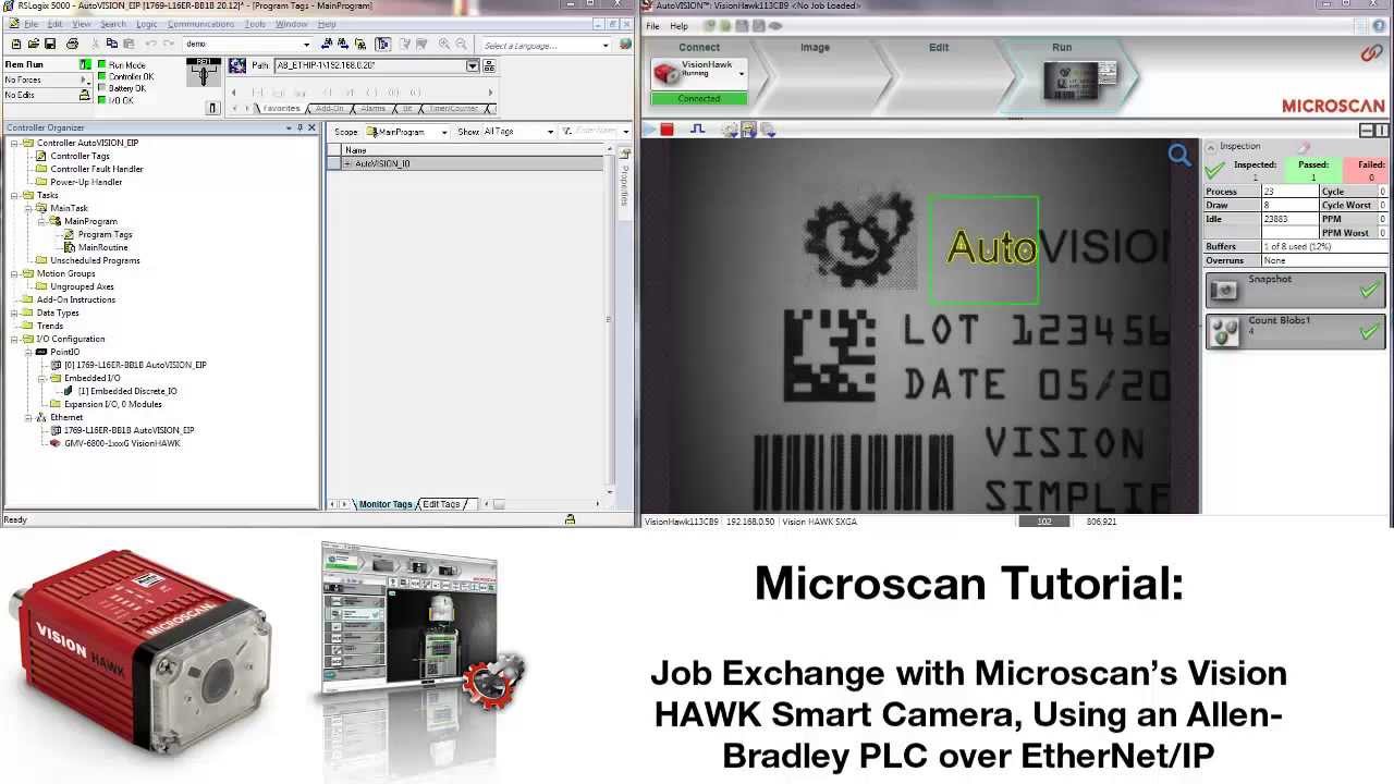 Microscan AutoVISION: Changing Inspection Jobs Using a PLC Over ...
