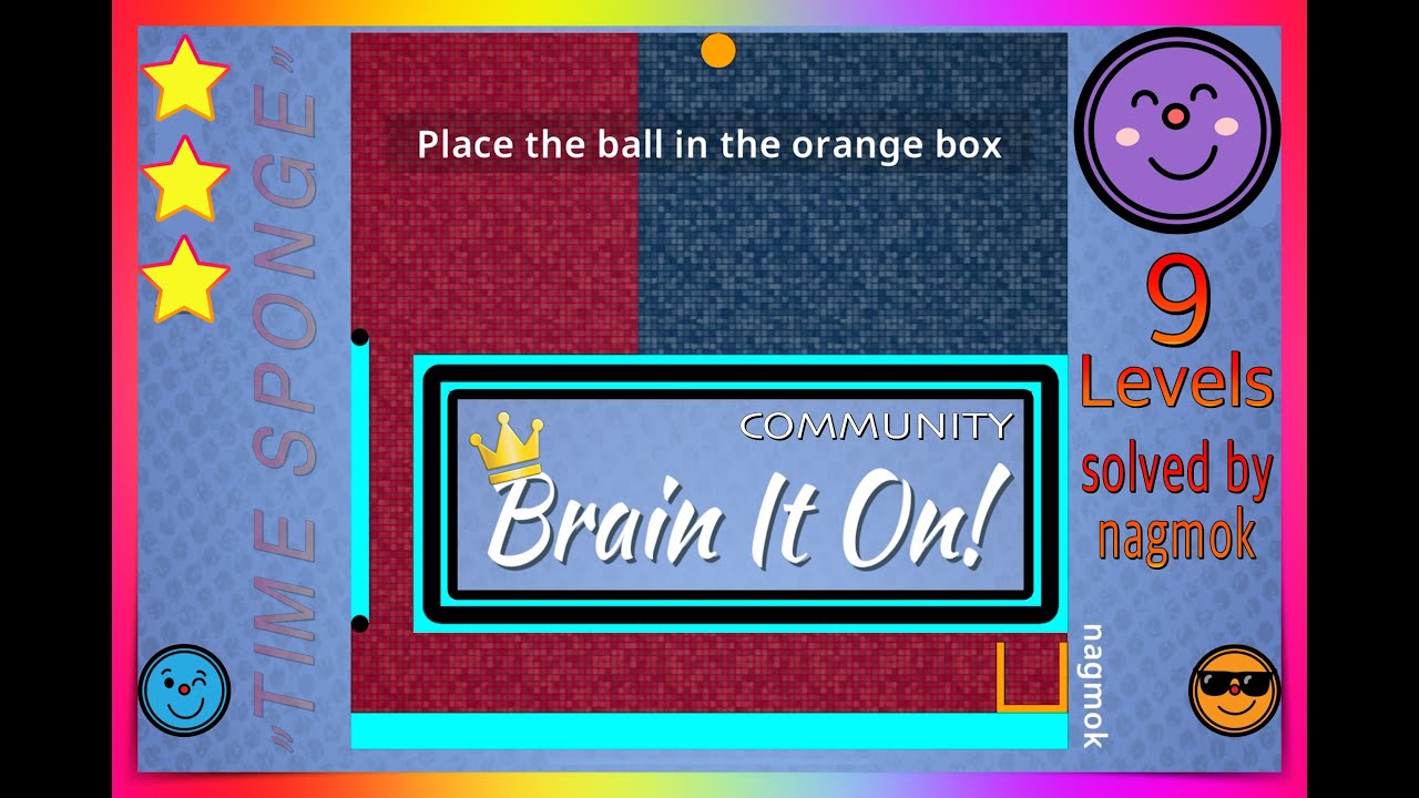 Brain It On! Community 9 Levels "TIME SPONGE" solved by nagmok - YouTube