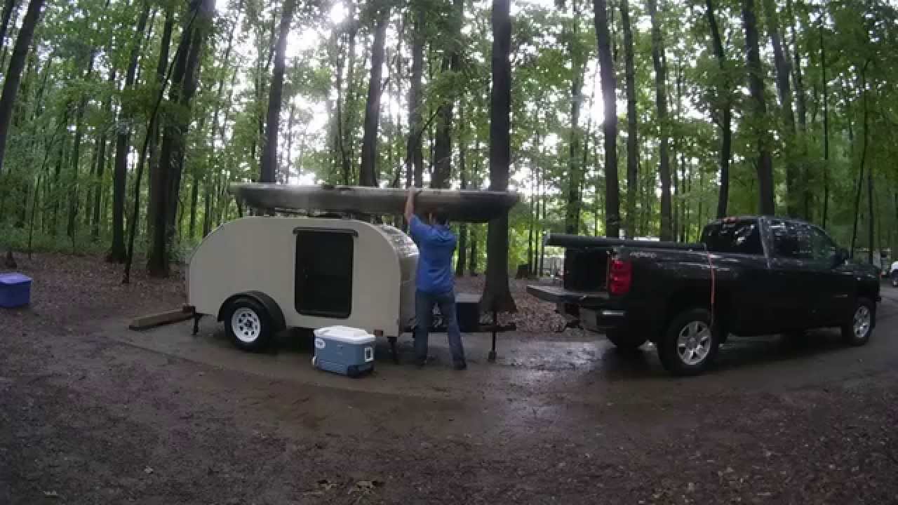 Super Easy Unloading a Kayak From Teardrop Camper Trailer - YouTube