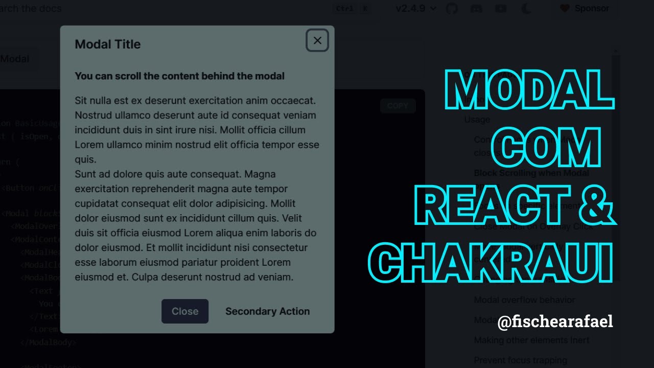 Modal (Pop-Up) com React e Chakra UI - YouTube Modal (Pop-Up) com React e Chakra UI - YouTube