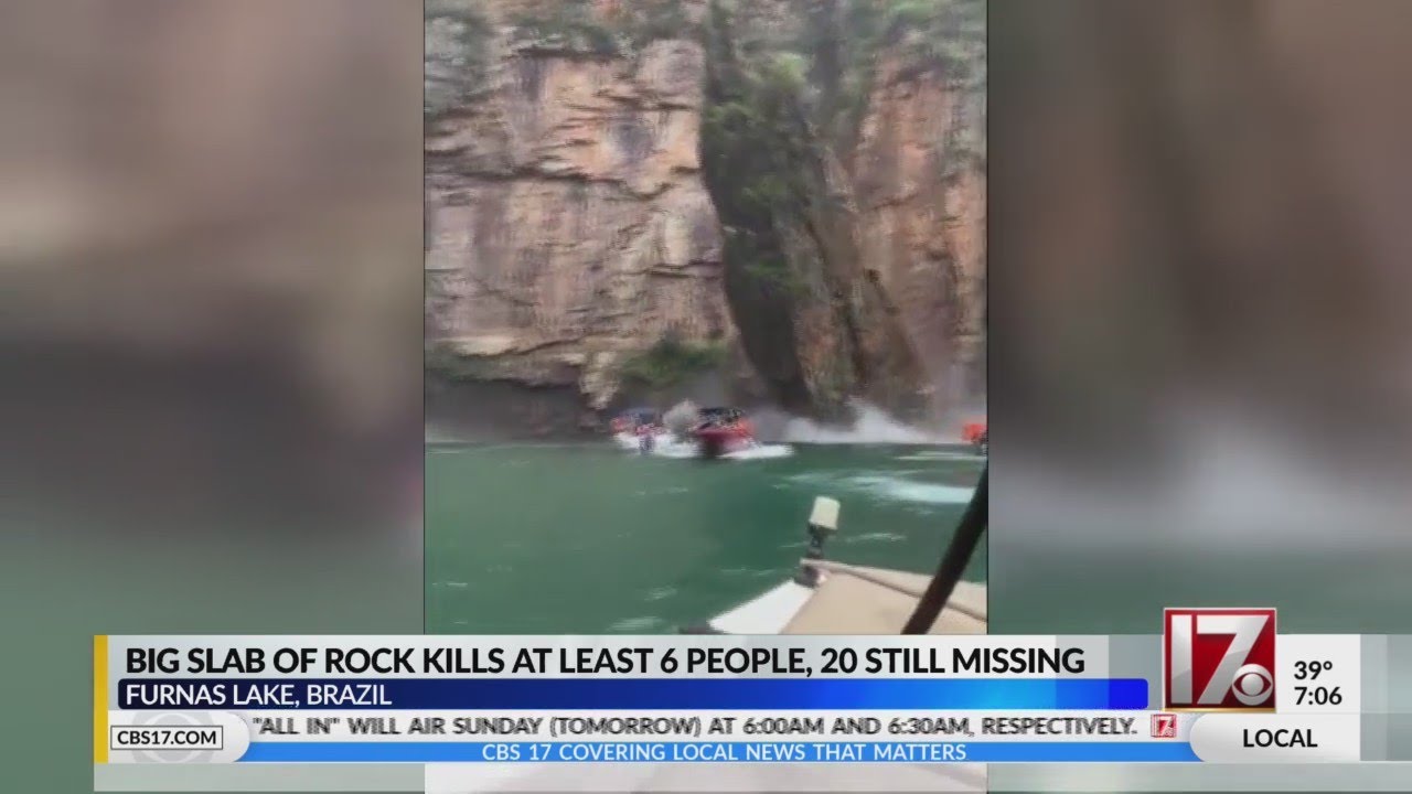 Big slab of rock breaks off cliff in Brazil killing 6 - YouTube