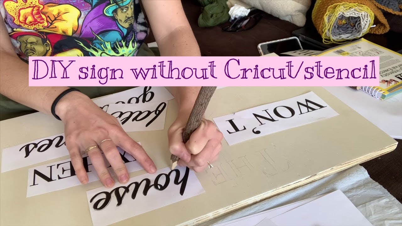 DIY (no stencil) Sign for Home - YouTube
