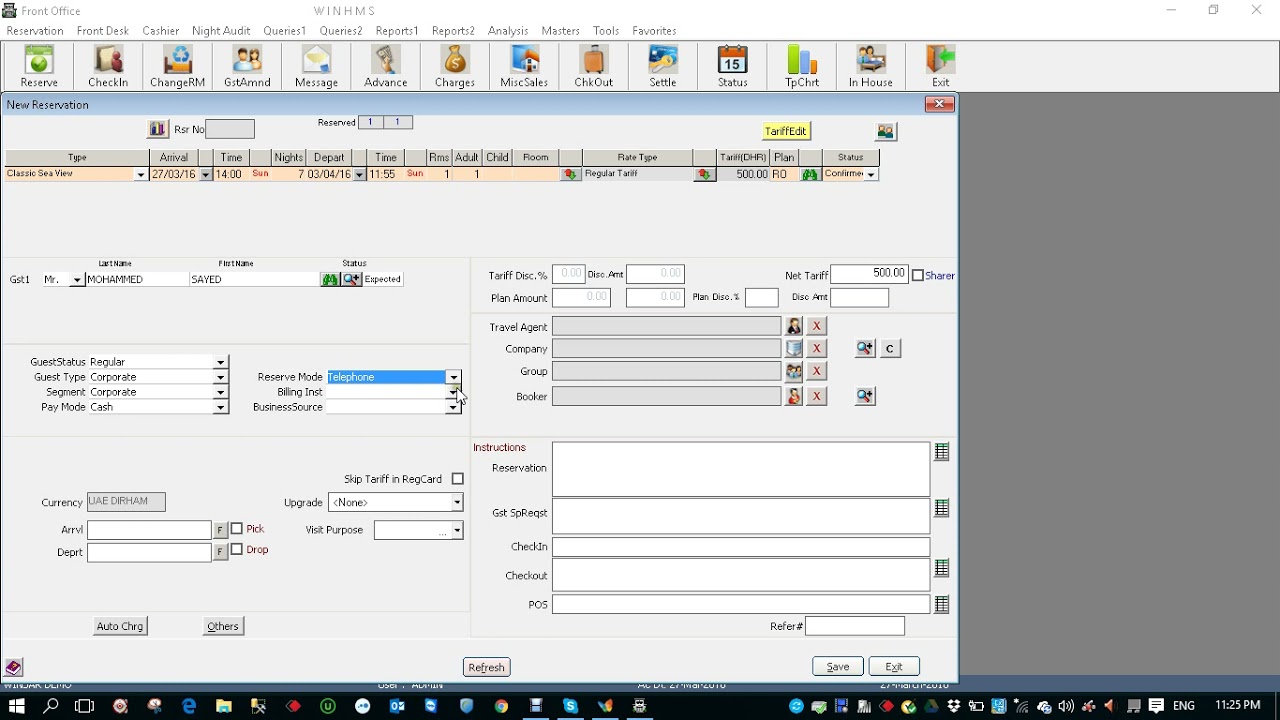 HOW TO CREATE A NEW RESERVATIONS IN WINHMS |01| WINHMS - YouTube