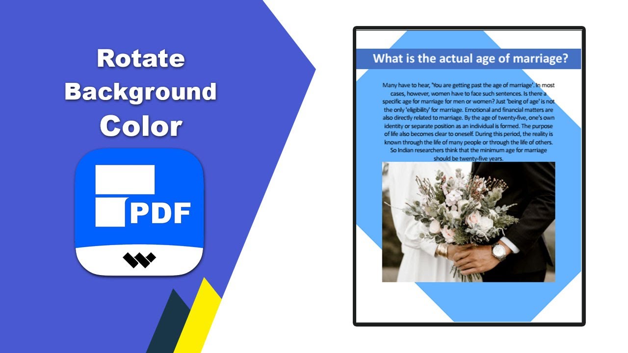 How to rotate the background color in a pdf file in Wondershare ...