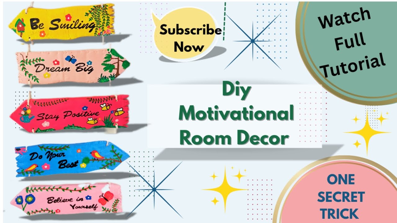 Diy Motivational Room Decor ️ ️ | Motivational Wall Hanging ️ ️ - YouTube