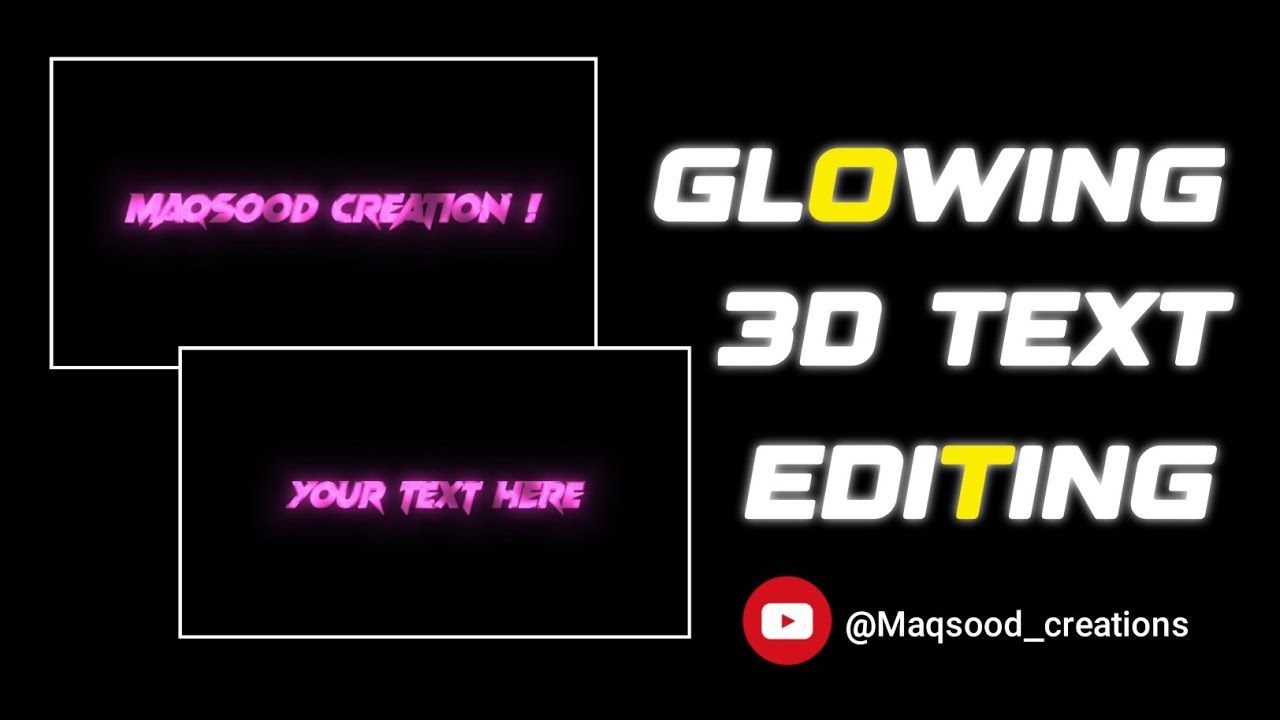 Glowing 3D Text editing || Alightmotion text editing || HD Text editing ...