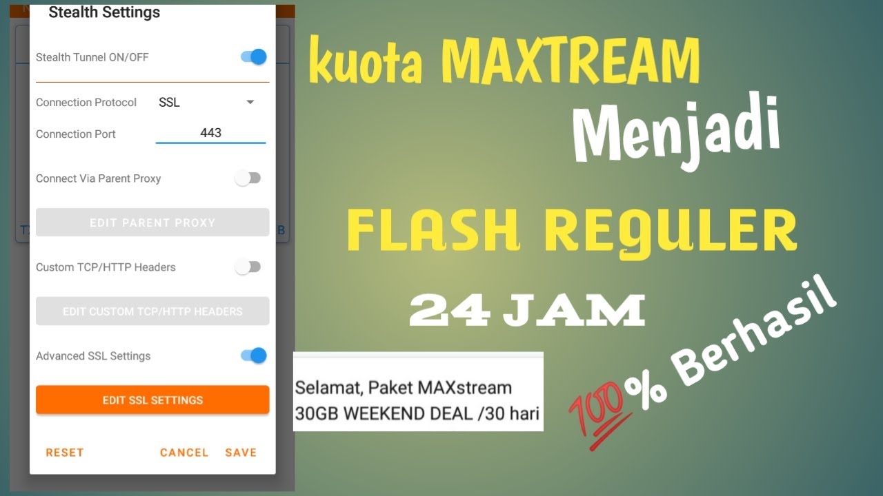 Terbaru!! Cara ubah Kuota MAXTREAM menjadi REGULAR FLASH 24 JAM ( 100% ...