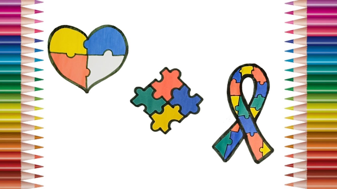 How to DRAW AUTISM SYMBOLS! 🧩💙 Como DESENHAR os SÍMBOLOS DO AUTISMO ...