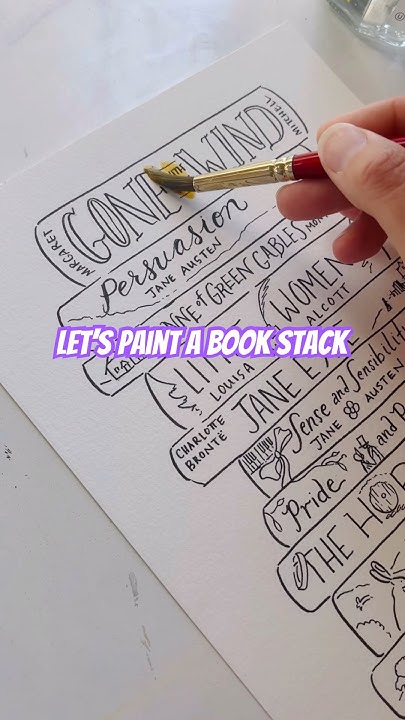 Painting a custom bookstack #booktube #bookworm - YouTube
