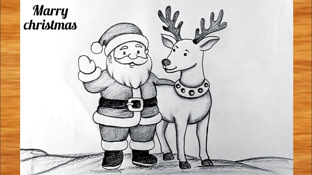 Christmas pr santa claus ki drawing || Pencil sketch of santa claus ...