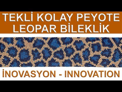 Tekli kolay peyote leopar bileklik (Single easy peyote leopard bracelet)