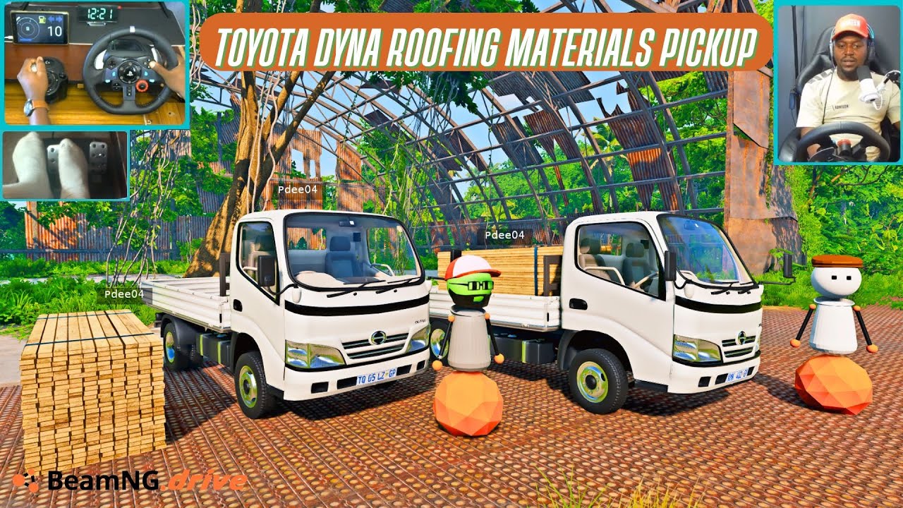 Driving Toyota Dyna to Pick Up Roofing Materials | BeamNG Convoy with ...