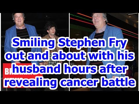 Breaking News - Smiling Stephen Fry out and about with her husband ...