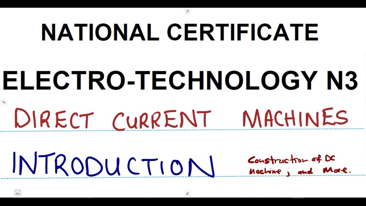 Electrotechnology N3 Direct Current Machines Introduction ...