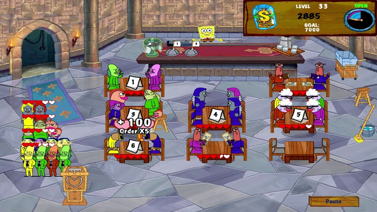 SpongeBob Diner Dash 2: Two Times the Trouble - Level #33 - Medieval ...