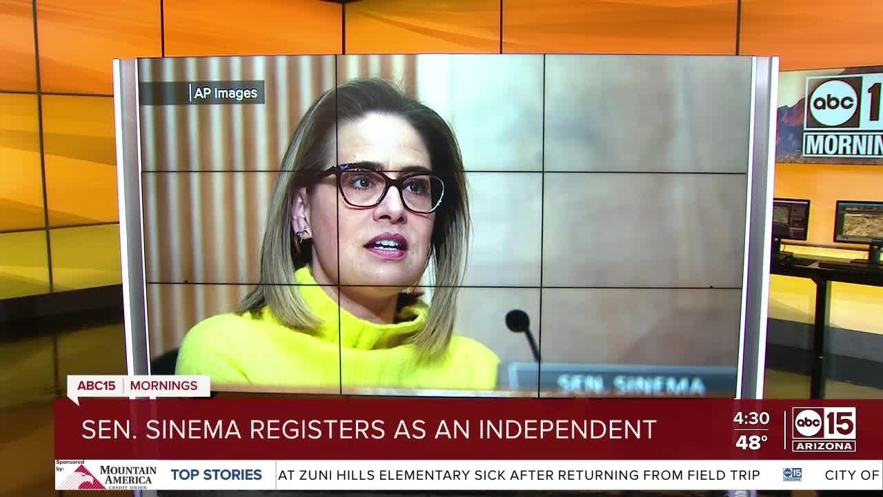 Senator Kyrsten Sinema registers as Arizona Independent, leaving ...