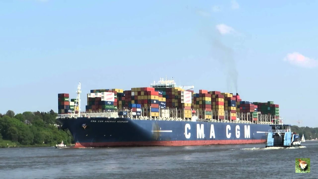 Ever Lambent u. CMA CGM Amerigo Vespucci Hamburg 25.04.2014 - YouTube