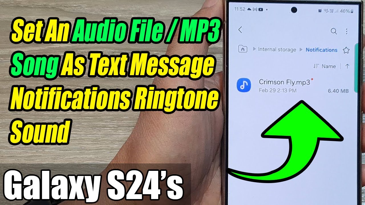 How to Set An Audio File / MP3 Song As Text Message Notifications on Samsung Galaxy S24/S24 ...