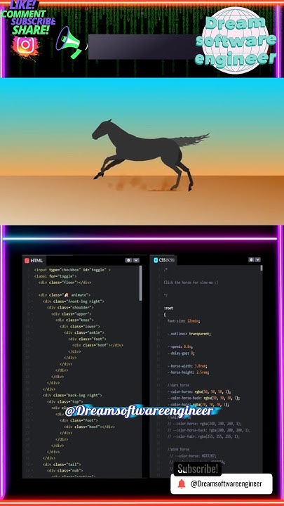 HORSE running #tiktok #apnicoding #shortsfeed #codingcreator #coder#trending #css#javascript # ...