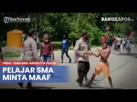 Viral Pelajar SMA Tendang Perwira Polisi, Ujungnya Minta Maaf