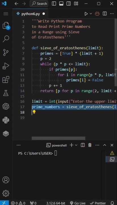 Prime Numbers #shorts #pythonprogramming #python - YouTube